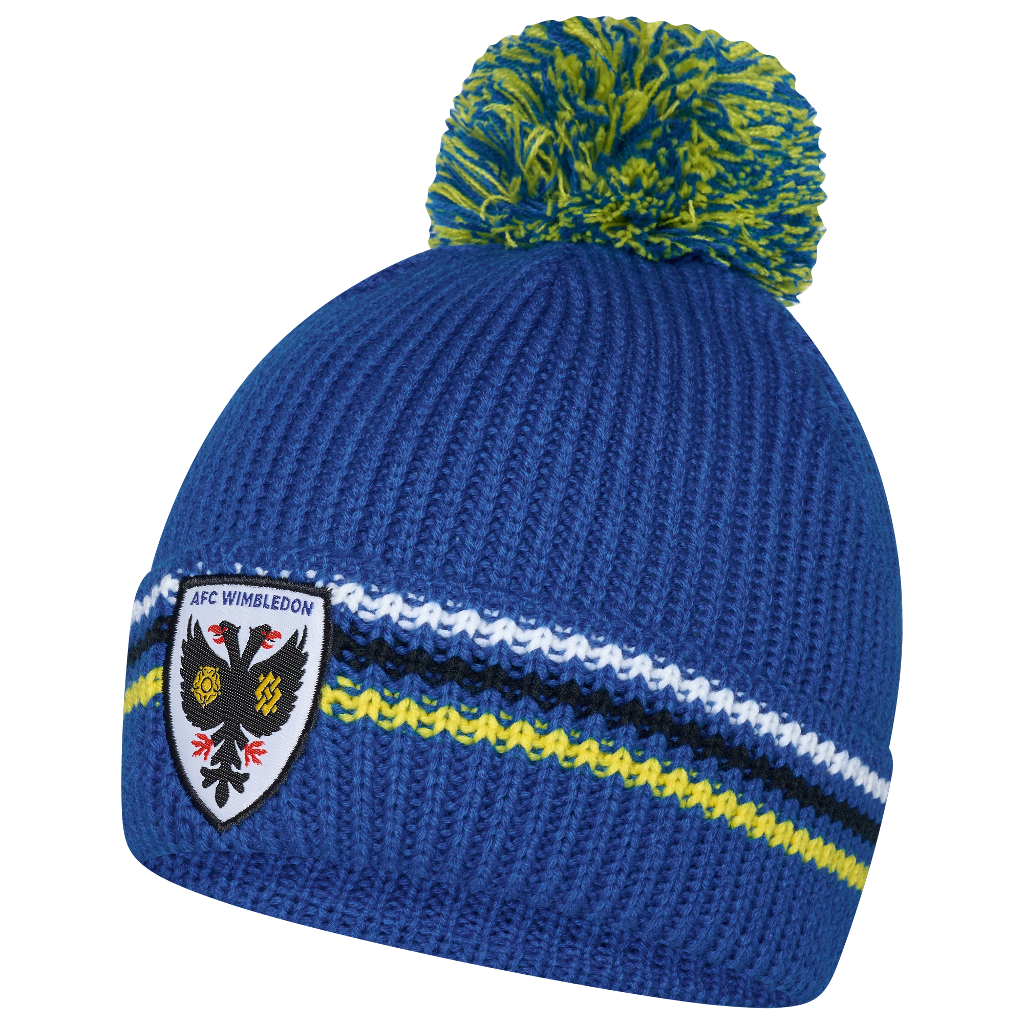 Kids Knitted Blue & Yellow Bobble Hat – AFC Wimbledon Shop